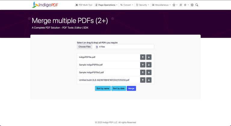 Merge PDFs | Support Indigo PDF